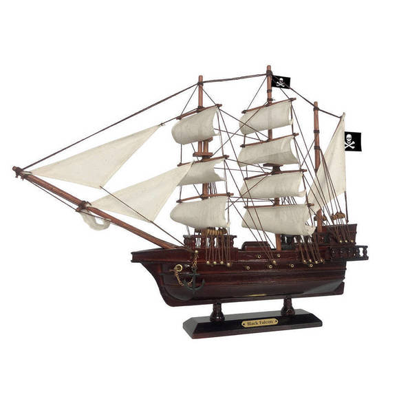 nauticaldecor | Accents | Wooden Captain Kidds Black Falcon White Sails ...
